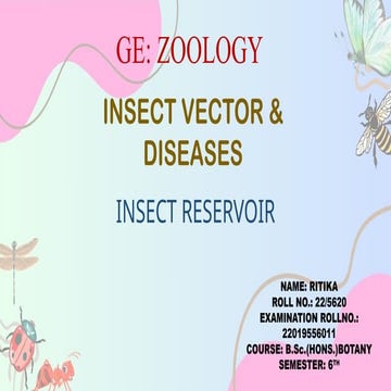 INSECT RESRVOIR 1 for insect vector and disease | PPT