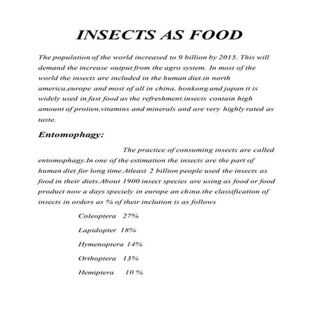 Insects as food | DOCX