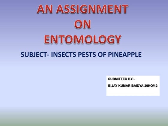 Insects of Pineapple - Complete detail about Pineapple insects | PPT