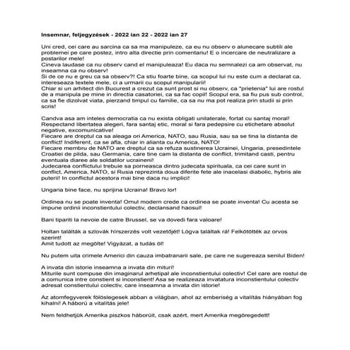 Insemnar, feljegyzések - 2022 ian 22 - 2022 ian 27 | PDF