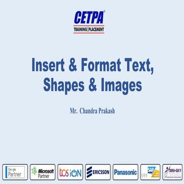 Insert & Format Text, Shapes & Images MS PowerPoint Lecture 3 (1).pptx