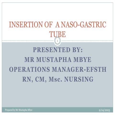 Nasogastric tube insertion | PPT