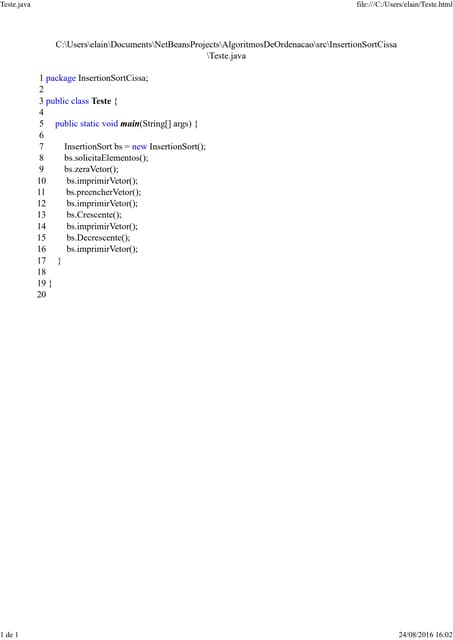Buble Sort Classe principal | PDF