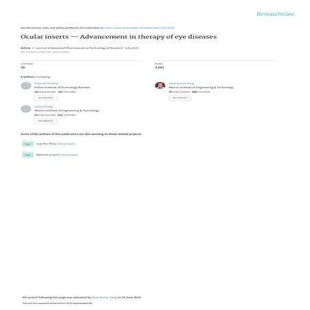 ocuserts [ocular inserts] | PPTX