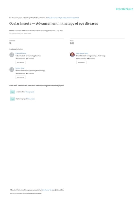 ocuserts [ocular inserts] | PPTX