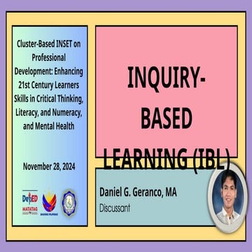 Inquiry Based Learning for In-service Training of Teachers | PPTX