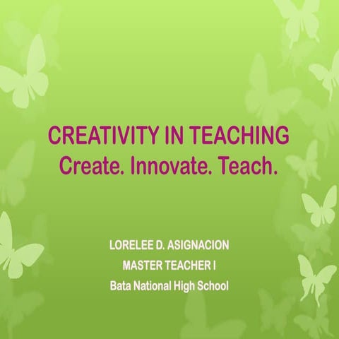 Inset 2012 creativity in teaching | PPTX