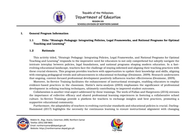 TRAINING DESIGN FOR INSET 2023.docx