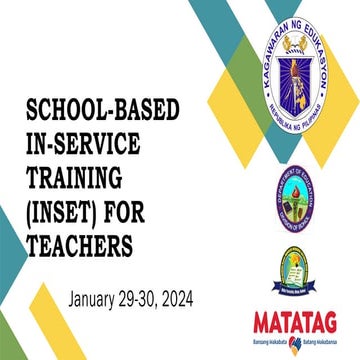 inservice training for teachers school y | PPT