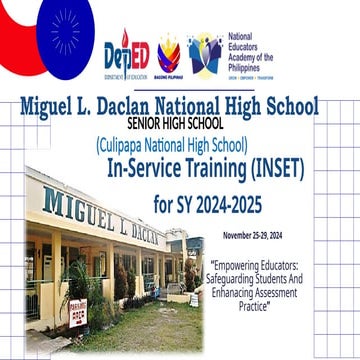In Service Training (INSET) of school year 2024-2025 | PPTX