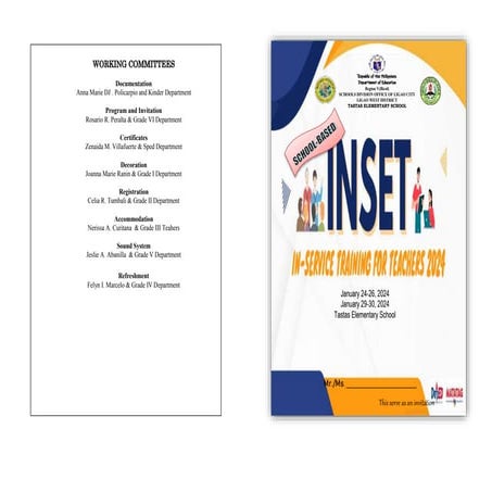 inset program sample school-based activity | DOCX