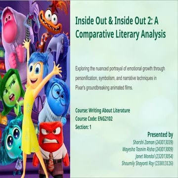 Comparative Literary Analysis of Pixar's Inside Out Films: Emotional ...