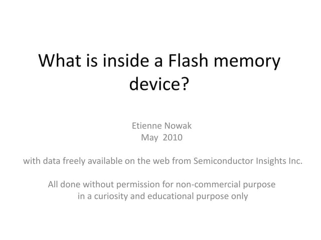 Flash Memory Device Inside Ppt Free Download