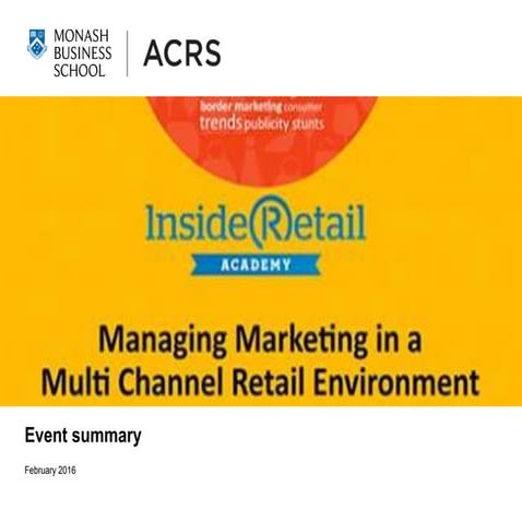 Inside Retail Academy: Managing Marketing in a Multi Channel Retail ...