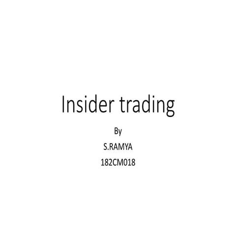 Insider trading | PPT