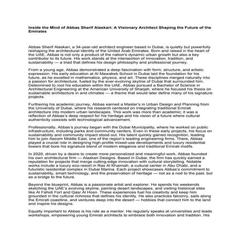 Inside the Mind of Abbas Sherif Alaskari_ A Visionary Architect Shaping ...