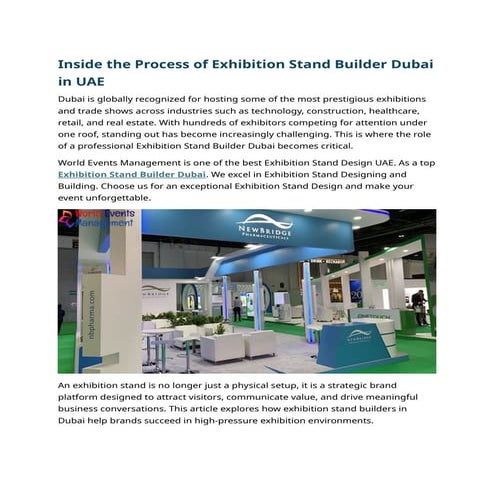 Inside the Process of Exhibition Stand Builder Dubai in Dubai.docx