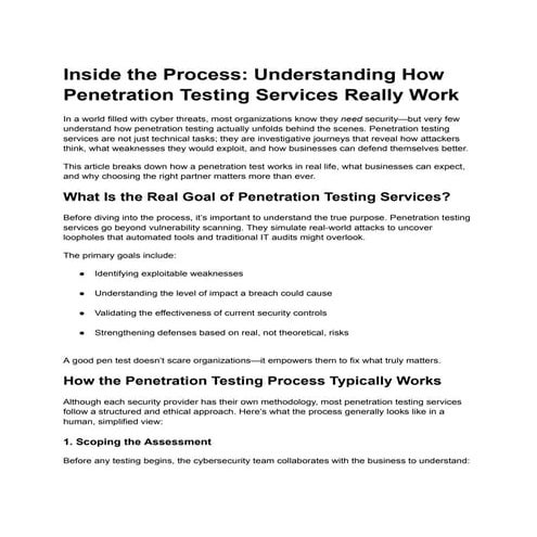 Inside the Process_ Understanding How Penetration Testing Services ...