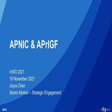 inSIG 2021: APNIC and APrIGF | PPT