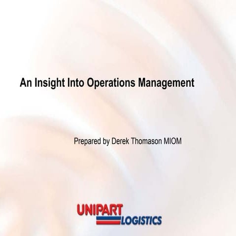 Insight Into Operations Management | PPT
