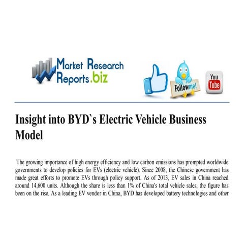 MRRBIZ: Insight into BYD`s Electric Vehicle Business Model | PDF