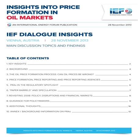 Insights into price formation in oil markets - IEF - 28 November 2013 | PDF