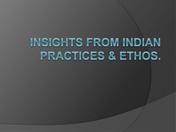 Unit 1 - Indian Ethos – An Overview.pptx | Hinduism | Religion & Spirituality