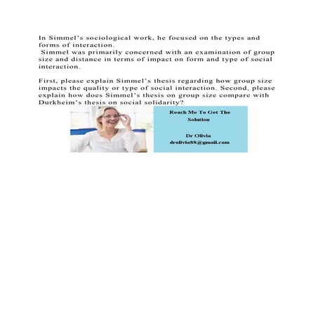 In Simmel’s sociological work, he focused on the types and forms of .docx