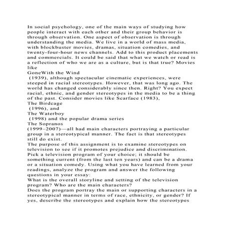 Stereotyping In Mass Media | PPTX