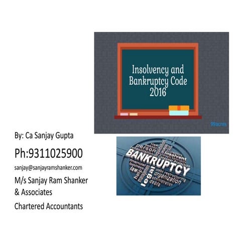 Insolvency and bankruptcy code 2016 India | PPTX