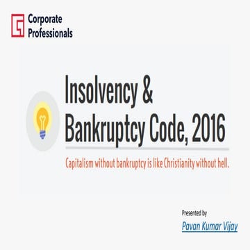 Insolvency & Bankruptcy Code | PDF