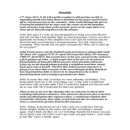 Insomnia script | DOCX