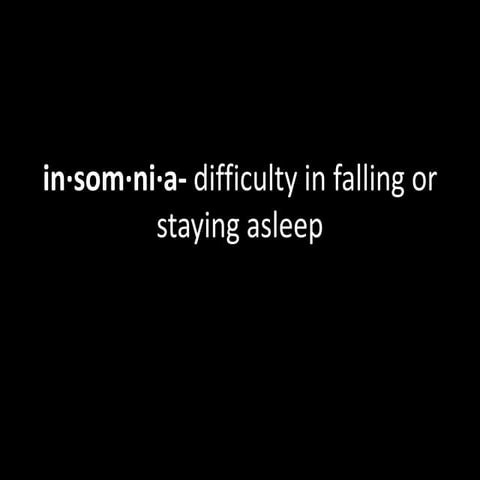 Insomnia speech | PPTX