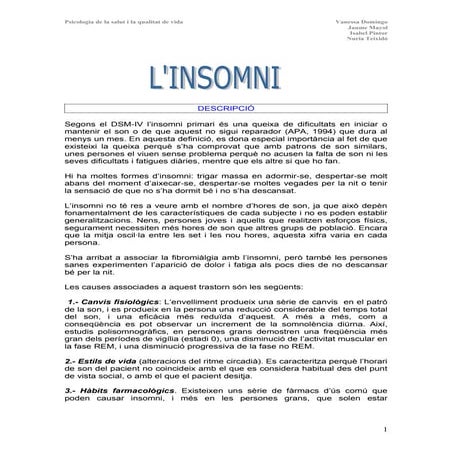 Insomnia | PDF