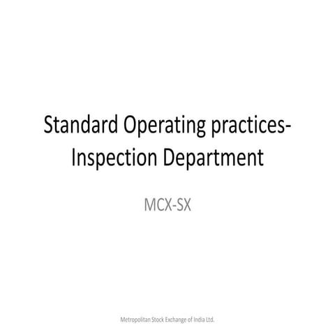 Inspection in stock exchange | PPTX