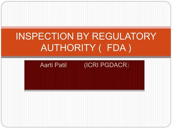 Overview of the FDA | PPT | Pharmaceutical Industry | Industries
