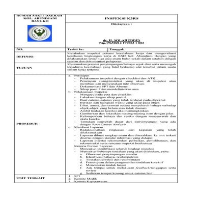 Inspeksi k3rs | PDF