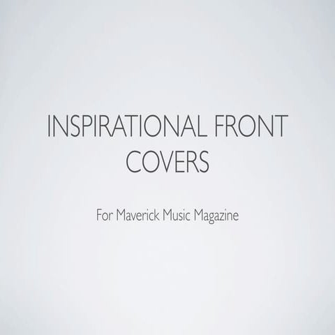 Inspirational Front Covers | PPT