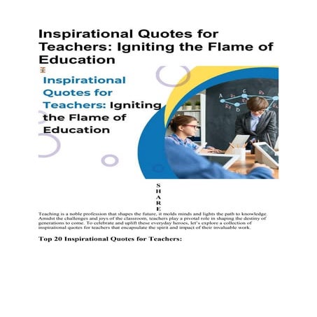 Top 20 Inspirational Quotes for Teachers: Igniting the Flame of ...