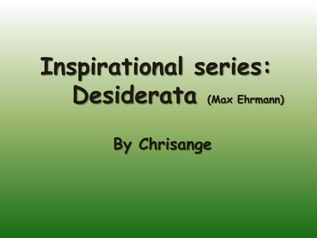Desiderata | PPTX