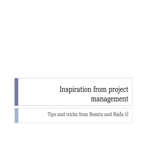 Inspiration from project management | PPT
