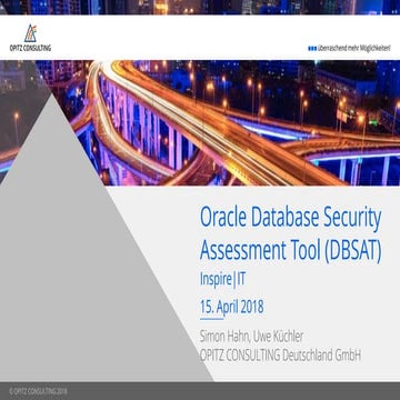 Oracle Database Security Assessment Tool Dbsat Ppt