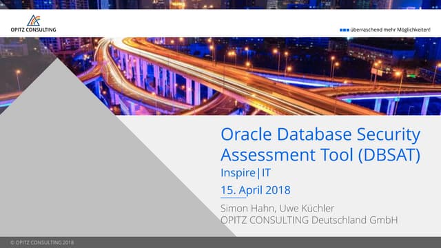 Oracle Database Security Assessment Tool Dbsat Ppt