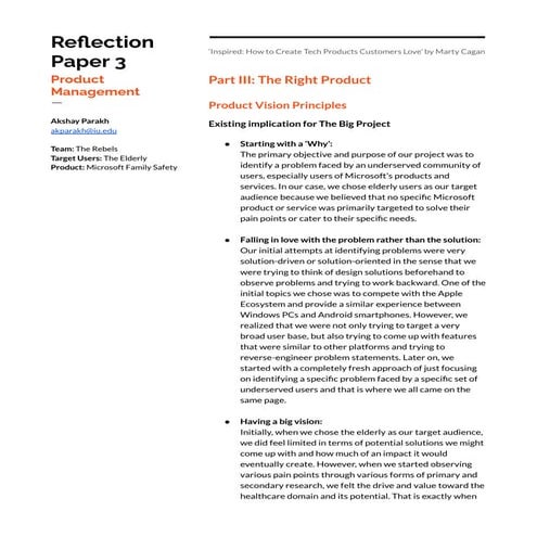 The Right Product: Reflections | PDF | Computer Software and ...