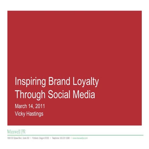 Inspiring Brand Loyalty Through Social Media | PPTX