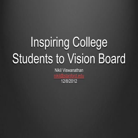 Inspiring College Students to Vision Board | PPTX