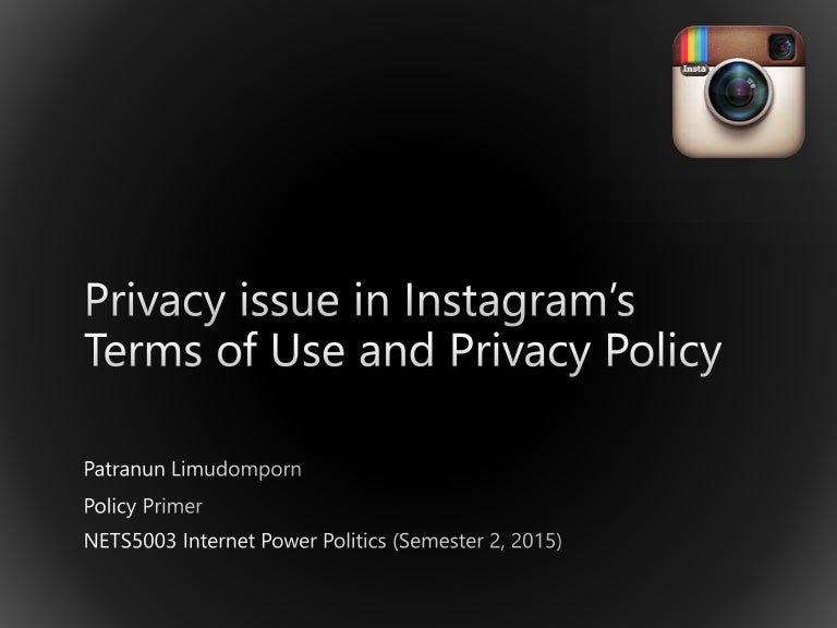 Privacy issue in Instagram's Terms of Use and Privacy Policy