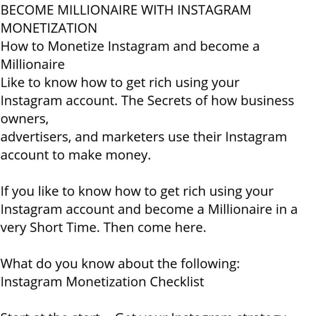 INSTAGRAM MONETIZATION | PDF