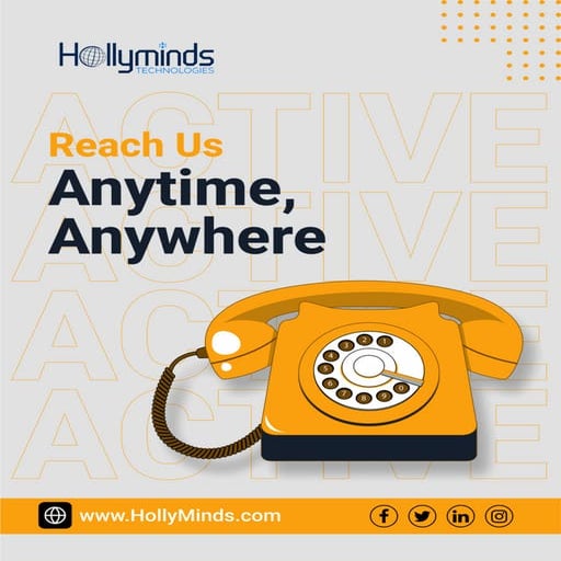 Reach us any time, anywhere- Hollyminds technologies | PDF