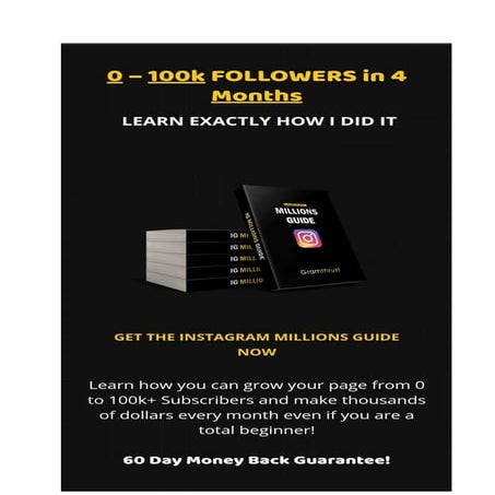 Instagram Millions Guide (0 to 100k+ Subscribers) | DOCX